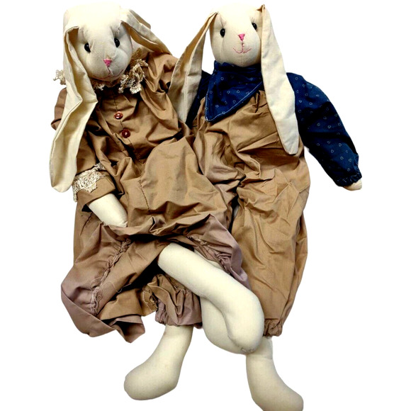 Unbranded | Toys | Vintage Set Of Handmade Floppy Stuffed 22 Rabbits ...
